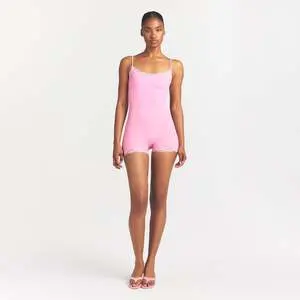 Skims Fits Everybody Lace Onesie - Bubble Gum Tonal | Editorialist